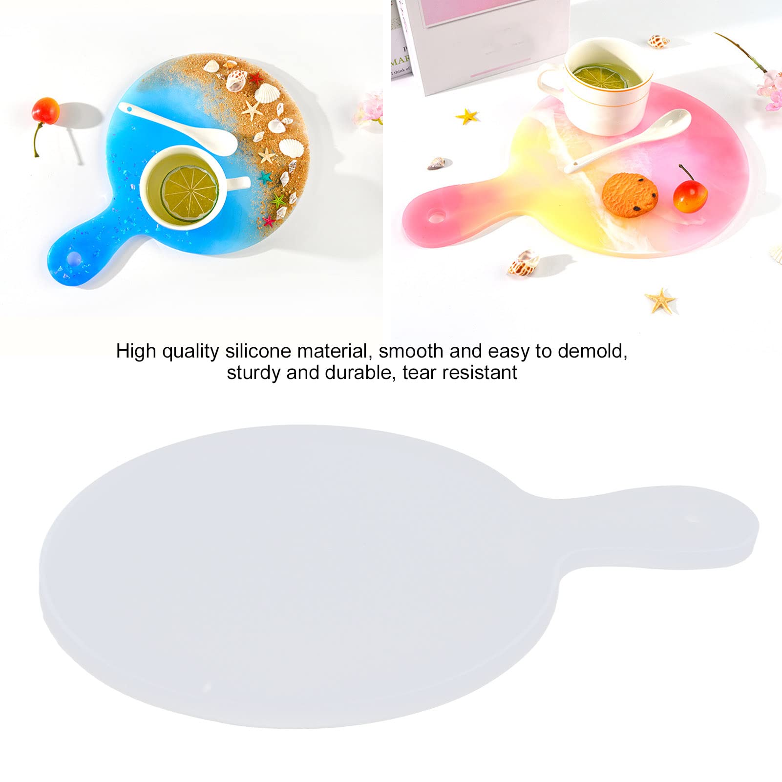 DEPILA Silicone Tray Moulds, Large Round Silicone Moulds for Resin Epoxy Resin Table Top Mould for Home Office Decoration Serving Board Dish