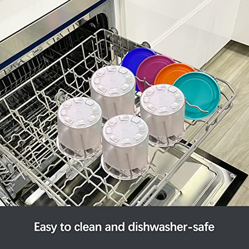 Omnikit Containers Replacement for Ninja Creami Pints and Lids - 8 Pack, 16oz Cups Compatible with NC301 NC300 NC299AMZ Series Ice Cream Maker - Dishwasher Safe, Leak Proof Lids