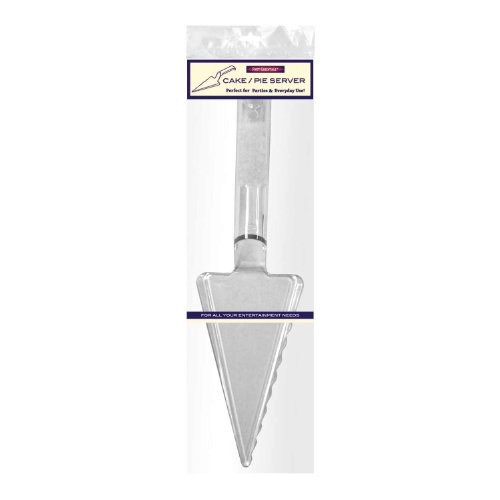 Party Essentials Heavy Duty Plastic Cake Server/Pie Cutter/Pastry Slicer/Spatula for Serving Pizza, 1-Count, Clear