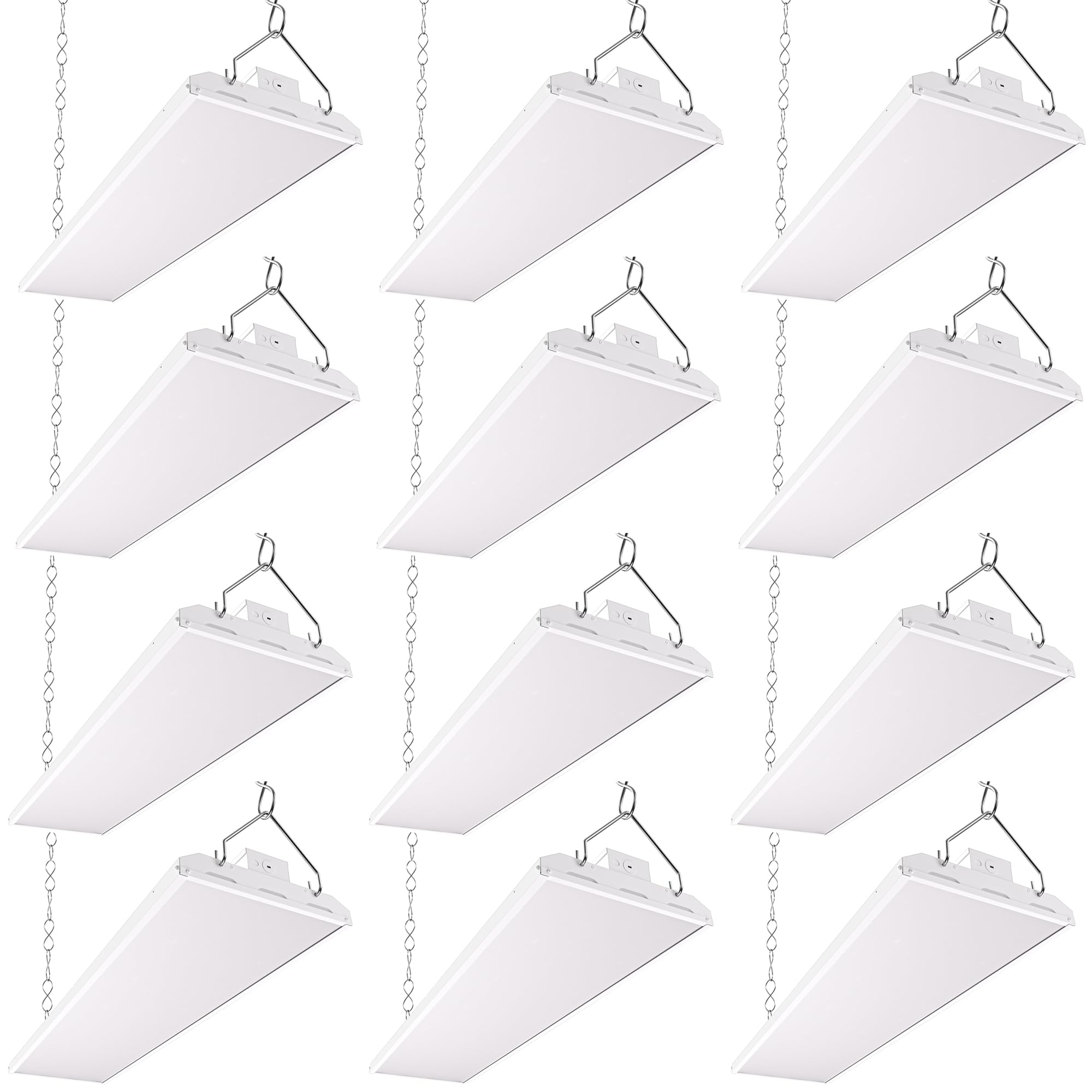 CINOTON 4FT 210W LED Shop Light with 28350LM,0-10V Dimmable Linear High Bay Lighting with 5000K120-277V 135LM/W Commercial Bay Lights for Garage Office Warehouse Workshop Factory UL Listed 12 Pack