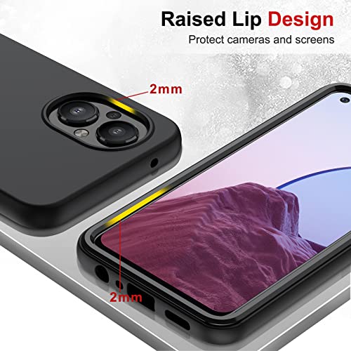LeYi OnePlus Nord N20 5G Case with 2 Tempered Glass Protectors, 360 Full-Body Shockproof Soft Silicone Cover, Black