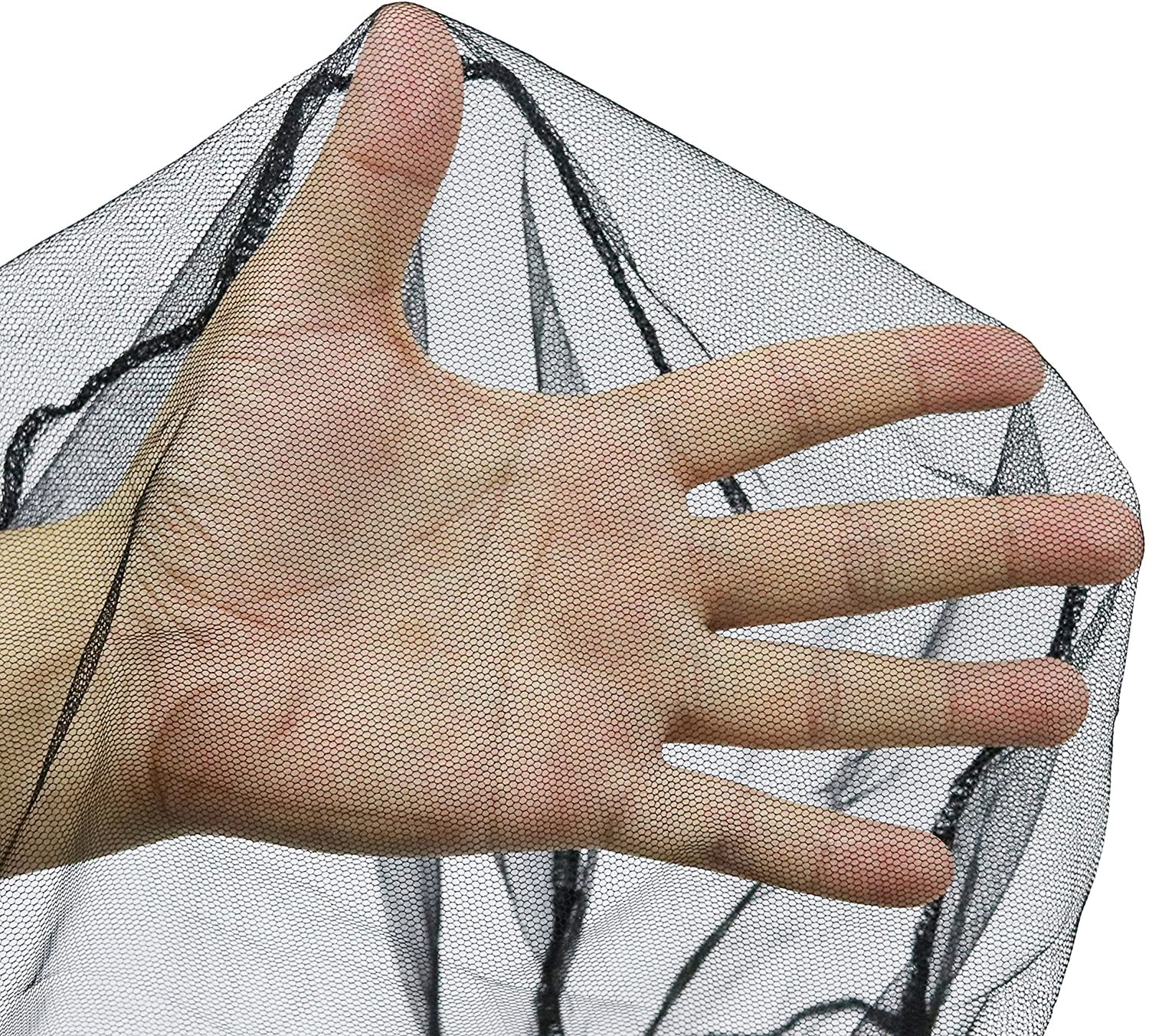 Mosquito Head Mesh Nets Gnat Face Netting Protecting Net for Any Outdoor Activities, Works Over Most Hats Comes(Total 3pcs, Black, Gray, Military)