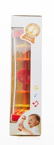 Hape Beaded Raindrops | Mini Wooden Musical Toddler Instrument, Shake & Rattle Rainmaker Toy, Red