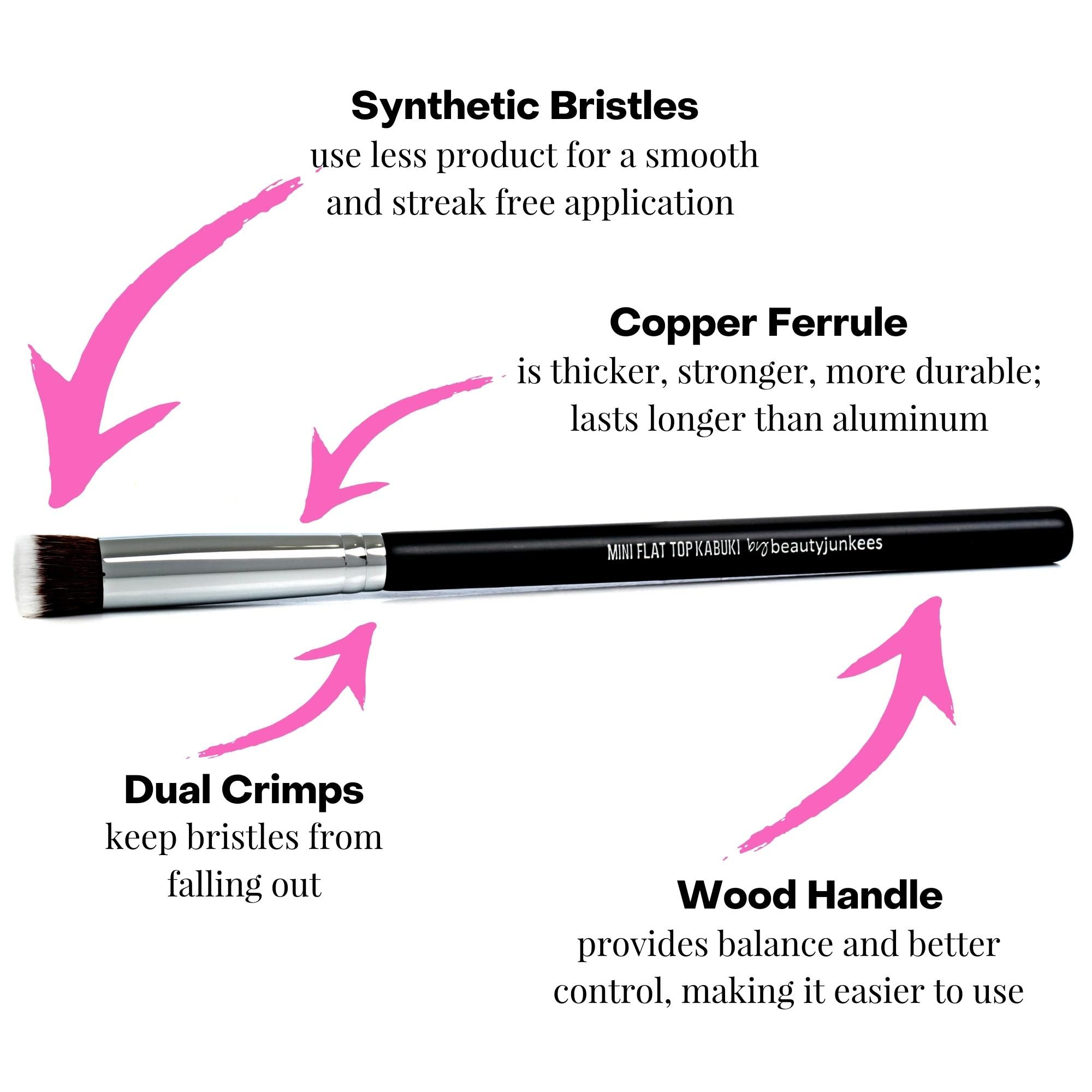 Under Eye Concealer Brush – Flat Concealer Brush, Stippling Brush, Under Eye Brush, Small Powder Brush, Mini Flat Top Kabuki Makeup Brush