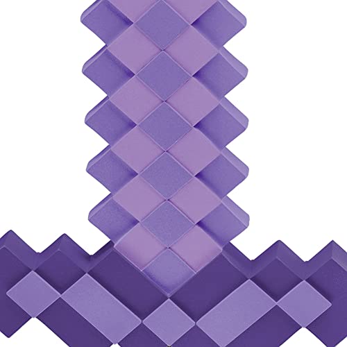 Disguise Minecraft Toy Weapon, Enchanted Purple Sword Costume Accessory, Plastic Video Game Inspired Toy Replica, Purple, 20.25 Inch Length