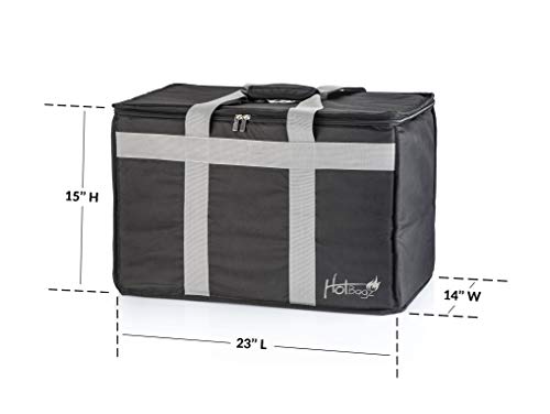 Insulated Food Delivery Bag - Professional Hot/Cold Thermal Carrier - Lightweight & Portable, For Catering, Restaurants, Delivery Drivers, Uber Eats, Grubhub, Postmates, etc..