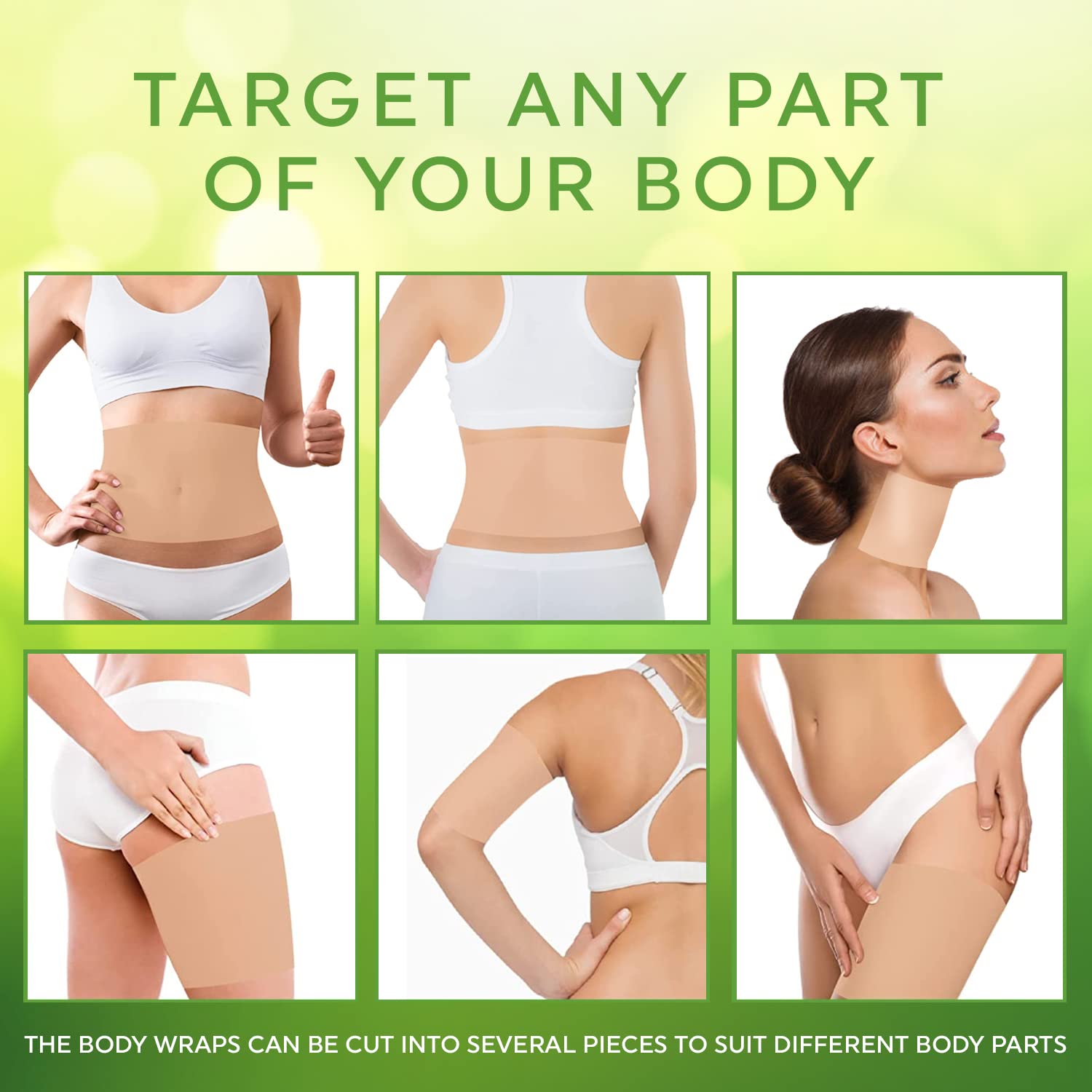 Ultimate Lipo Body Wrap With Guarana, Green Tea, and Seaweed Wraps Works for Stomach Belly Legs Arms Abdomen 5 Wraps