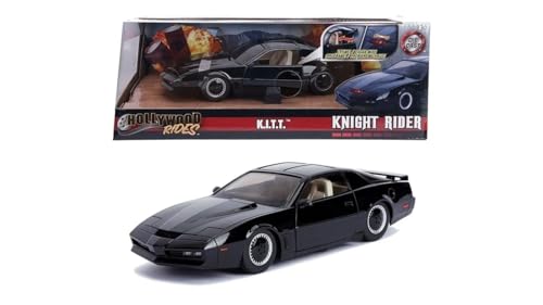 Jada Toys Knight Rider K.I.T.T. 1982 Pontiac Firebird DIE-CAST Car with Light Up Feature, 1: 24 Scale Vehicle, Black