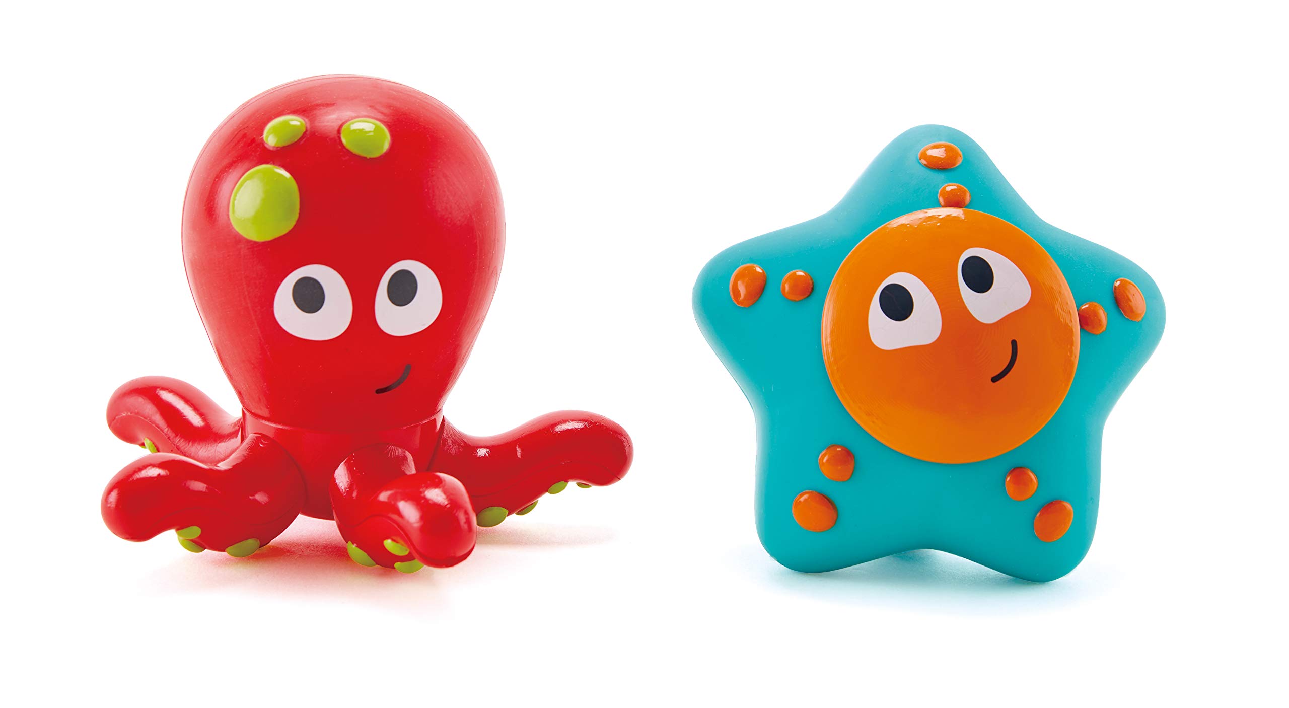 Hape Ocean Floor Squirters | Colorful Baby & Toddler Bath Toys, Colorful Baby & Toddler Bath Toys, Silicone and Non-Toxic Set, Water Spouting and Suction, Octopus & Starfish