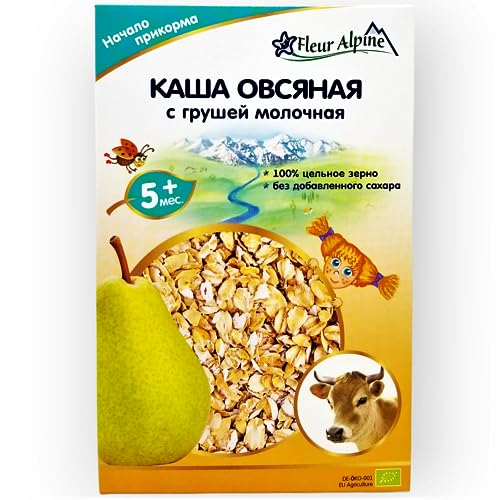 Fleur Alpine Milk Oatmeal Cereal with Pear for Babies from 5 months 200g from Germany