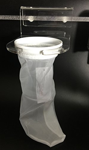 Prefilter Sock Holder Mount with 1 Free Filter Bag 200 Micron Felt 4 inch Filter Bag for Aquarium Reef Marine Tank Acrylic Made Holder
