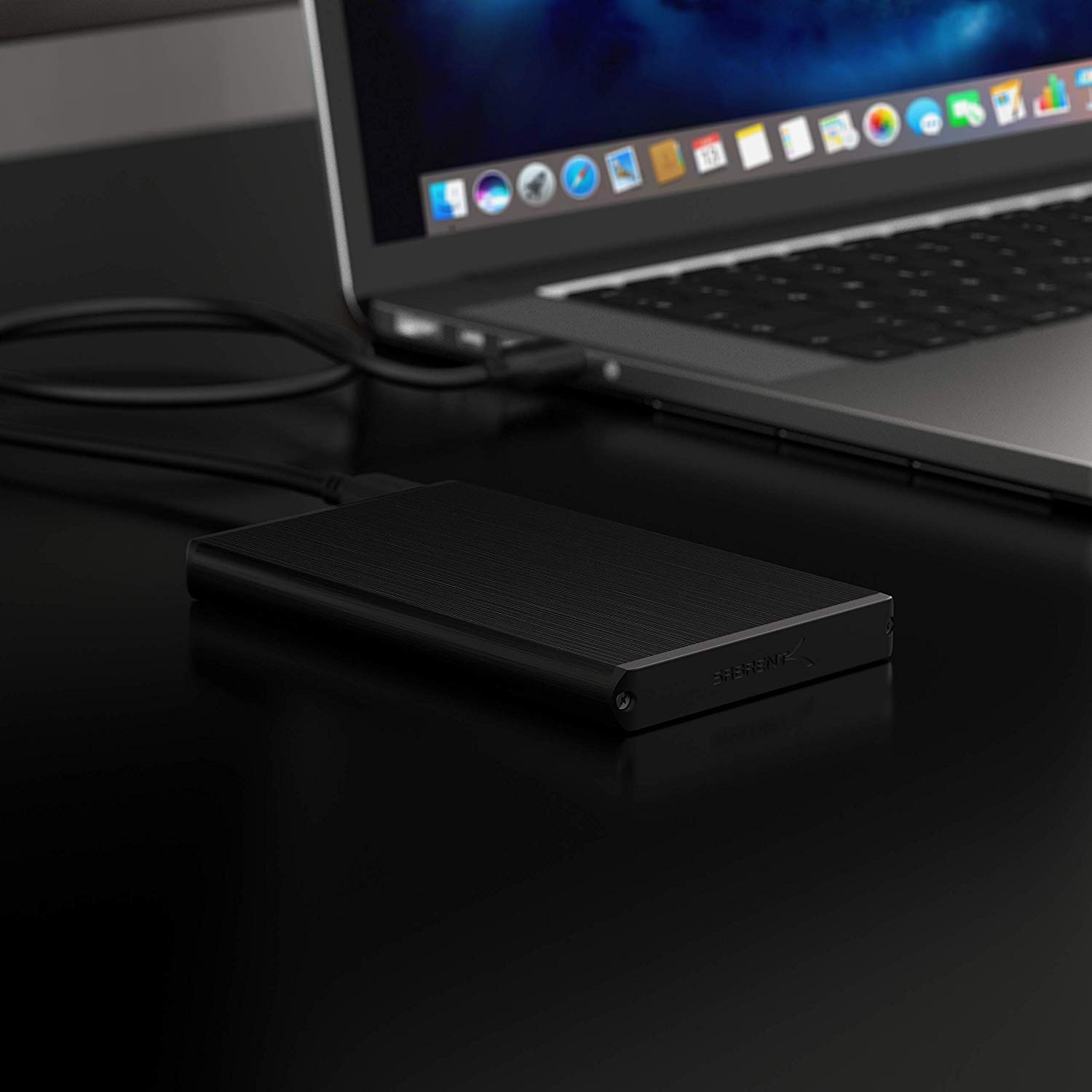 Sabrent Ultra Slim USB 2.0 to 2.5-Inch SATA External Aluminum Hard Drive Enclosure [Black] (EC-UK25)