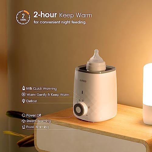 iSiMEE Bottle Warmer, 5 Mins Fast Baby Milk Warmer for Breastmilk Formula with Accurate Temperature Control, Baby Food Warmer with Keep Warm, Defrost, Steaming Function for Baby Food Pouches Jars