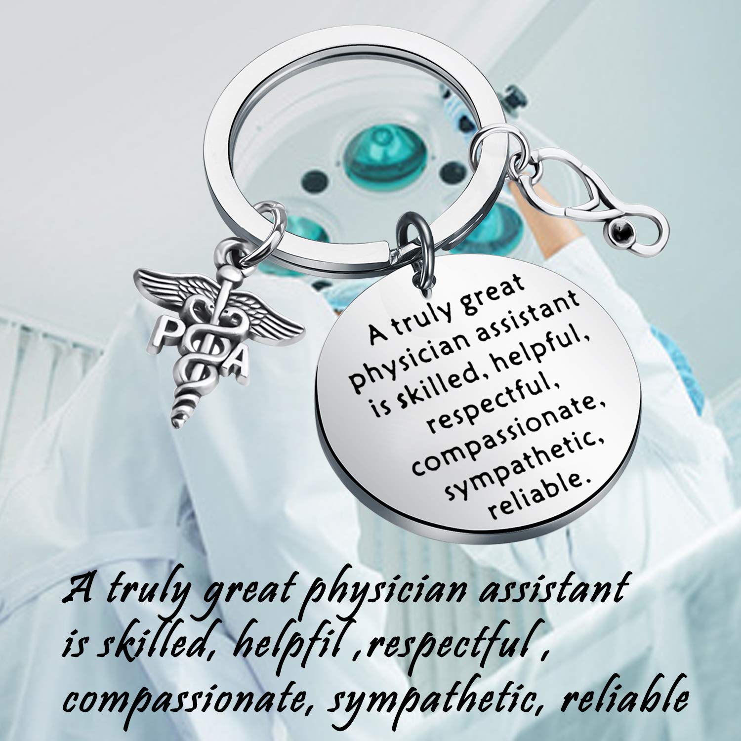 BAUNA Physicians Assistant Graduation Gifts PA Keychain A Truly Great Physician Assistant Keychain