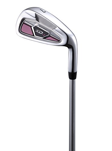 Aspire XD1 Ladies Womens Complete Right Handed Golf Clubs Set Includes Titanium Driver, S.S. Fairway, S.S. Hybrid, S.S. 6-PW Irons, Putter, Stand Bag, 3 H/C's Pink (Cherry Right Petite Size -1")