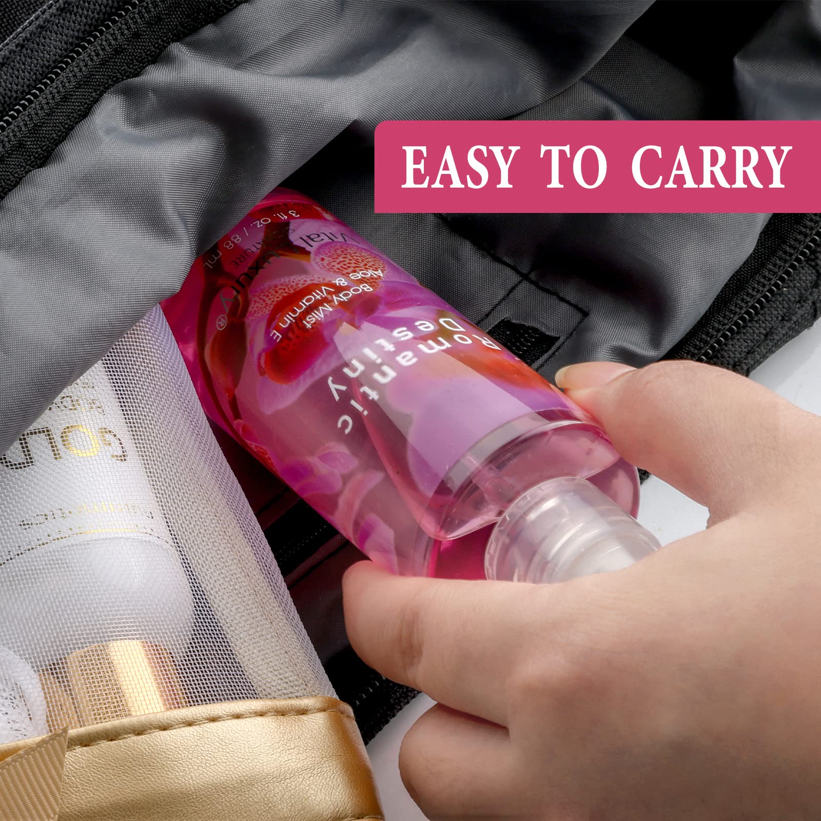 Vital Luxury Body Mist Set, Travel Size Spray Bottle, Long Lasting Perfume Gift Sets, Fragrance Mist for Men & Women, Romantic Destiny, Pack Of 2, 3 Fl Oz Each
