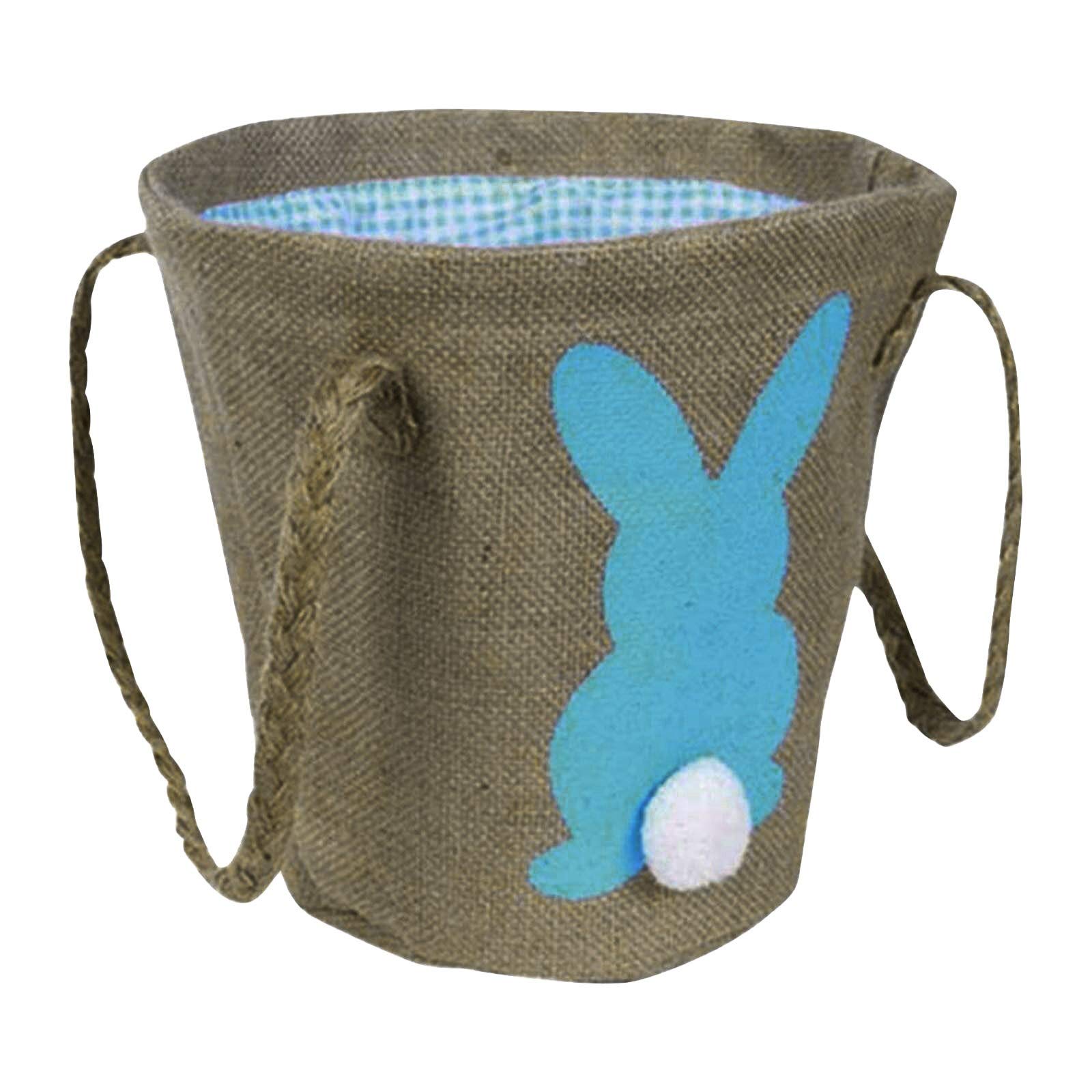 Caopixxzful Cute Easter Rabbit Basket for Kids - Burlap Bag for Candy, Eggs, & Holiday Party Gifts