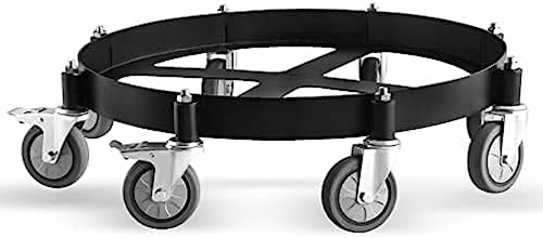 Migoda Heavy Duty Steel Drum Dolly, 55 Gallon Steel Frame with 8 Swivel Caster Wheels, 2000 Lbs Capacity, Anti-Tipping Design Fits for Workshops and Warehouses
