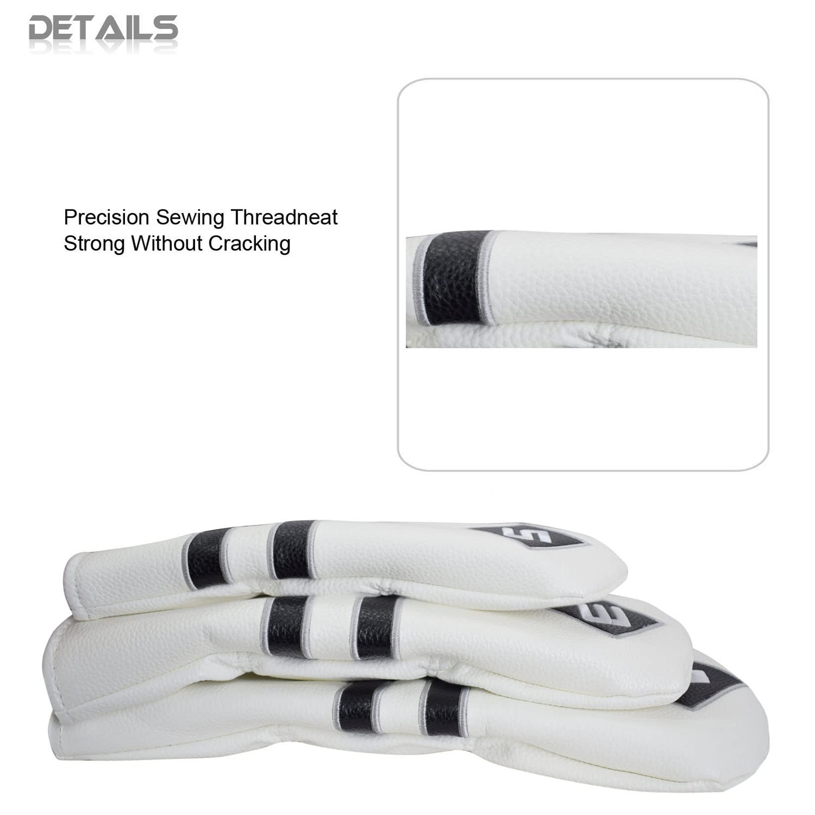 Asports Use Golf Head Cover, Classic Black and White Matching Golf Headcover Fits Fairway Wood (Black)