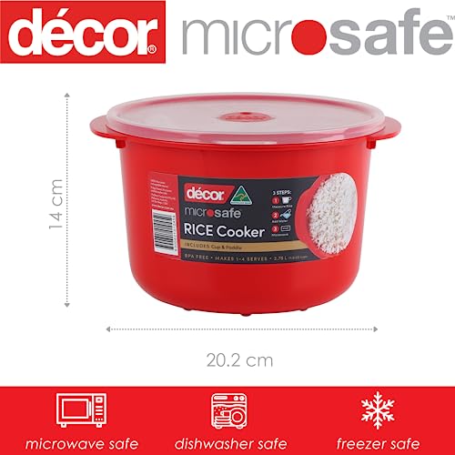 décor Microsafe Microwave Steamer, 93.0 oz, Red