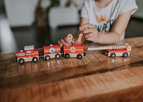 Janod Story Box - Firefighter Train - 6 Piece Set - Ages 3+ J08590