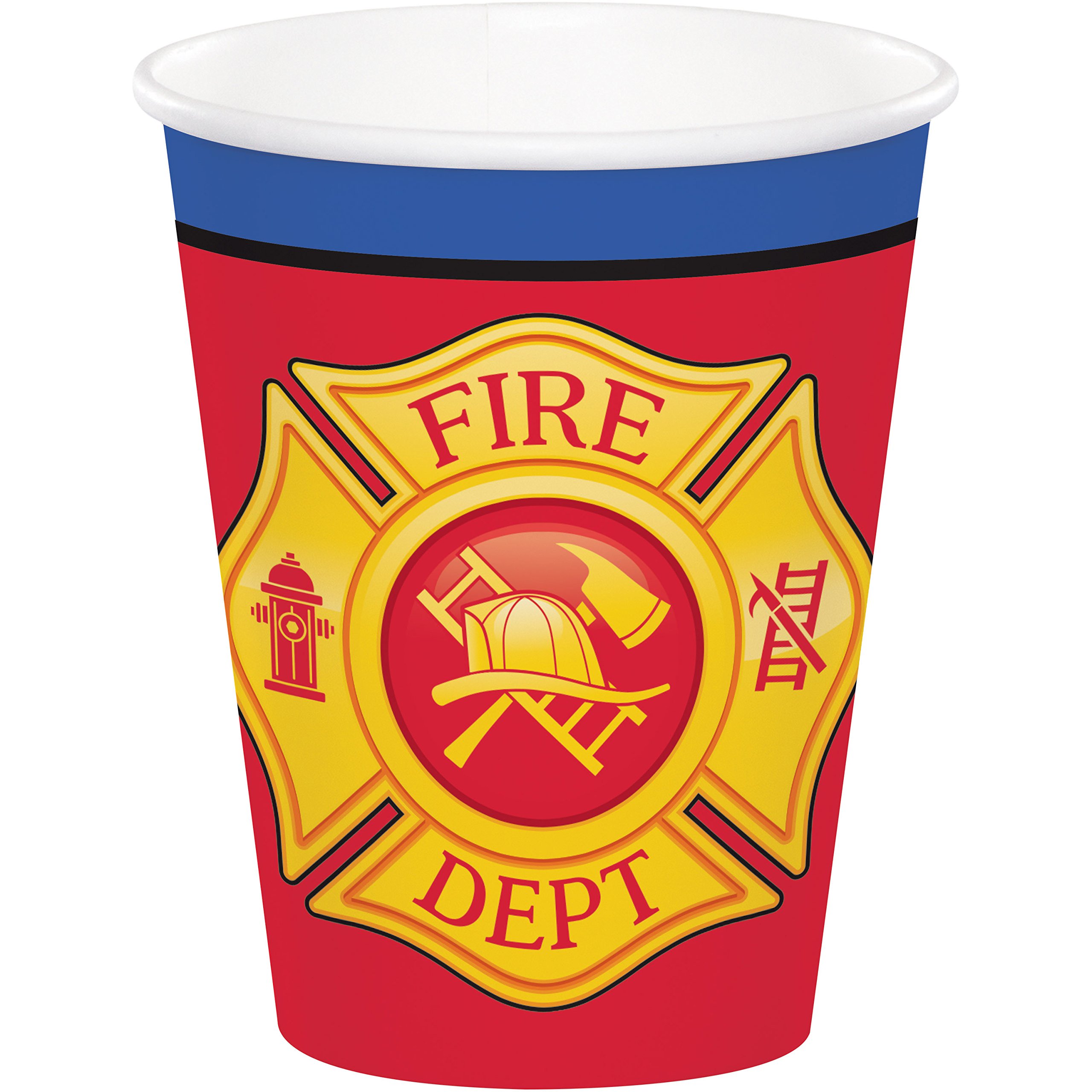 Flaming Firetruck Birthday Party Pack (Basic Bundle, 65 Pieces)