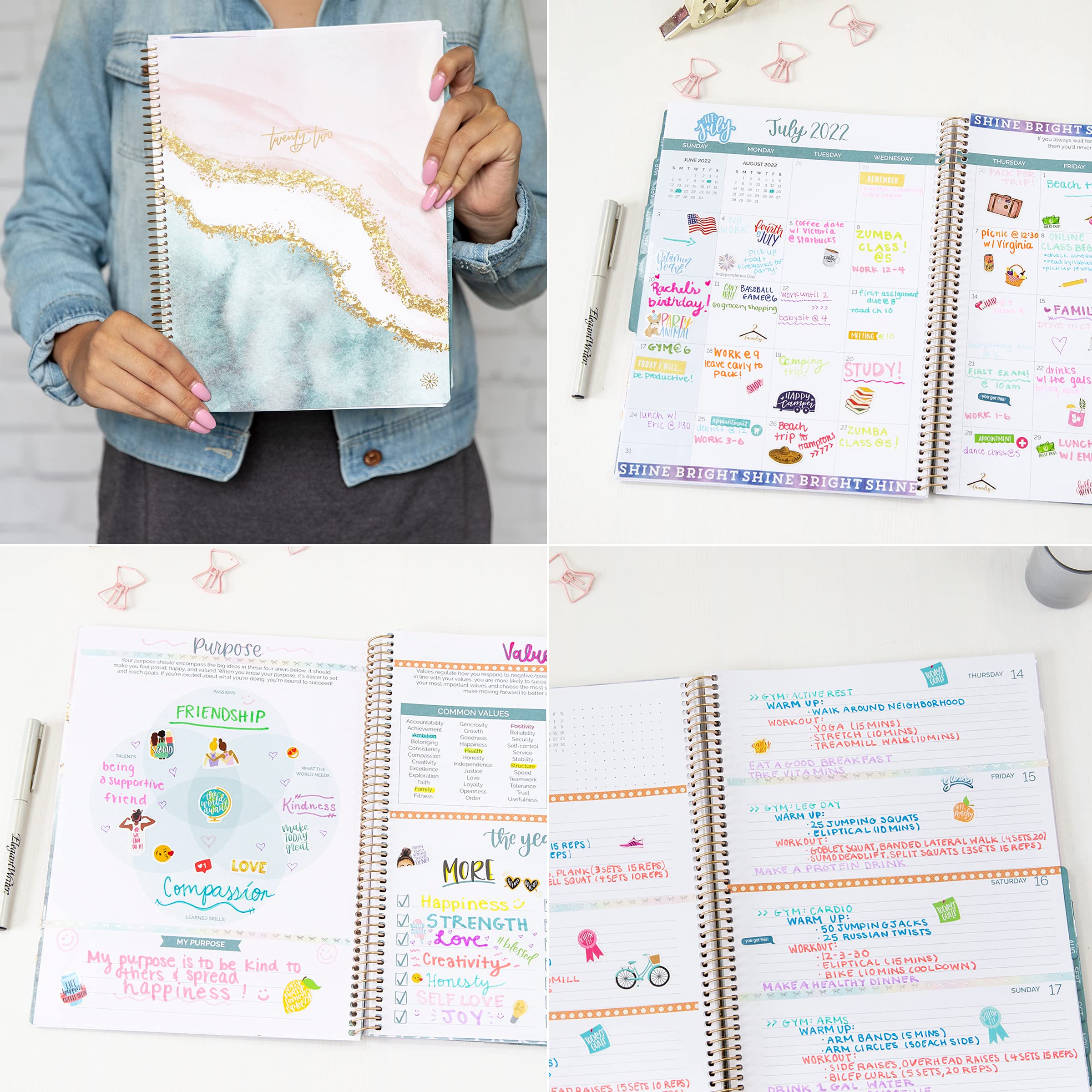 bloom daily planners 2022 (8.5" x 11") Calendar Year Day Planner (January 2022 - December 2022) - Weekly/Monthly Dated Agenda Organizer with Tabs - Daydream Believer