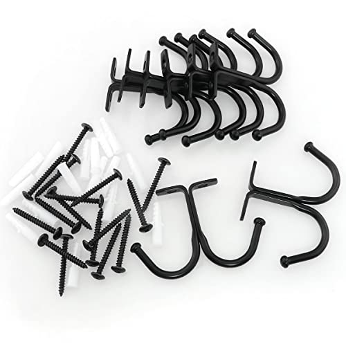 ITROLLE 8PCS Double Prong Ceiling Hook with Screws, Under Shelf Coat Hooks Bathroom Towel Bedroom Robe Hook for Closet Top Bathroom Kitchen Cabinet Garage Baseball Cap, Coat, Clothes and Jewelry
