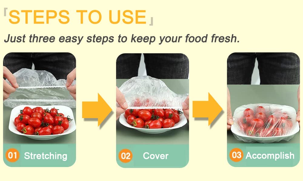 HangYu 200Pcs Plastic Bowl Covers Elastic Wrap Cover Fresh Keeping Bag Bread Bowl Cover Sourdough Cover Banneton Covers for Proofing Rising