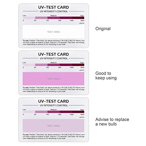 LIKZINWA UVB Sensor Card, 2-Pack Test Card of Reptile Lamp UV Sensor Reptile UVB Fluorescent Lamp