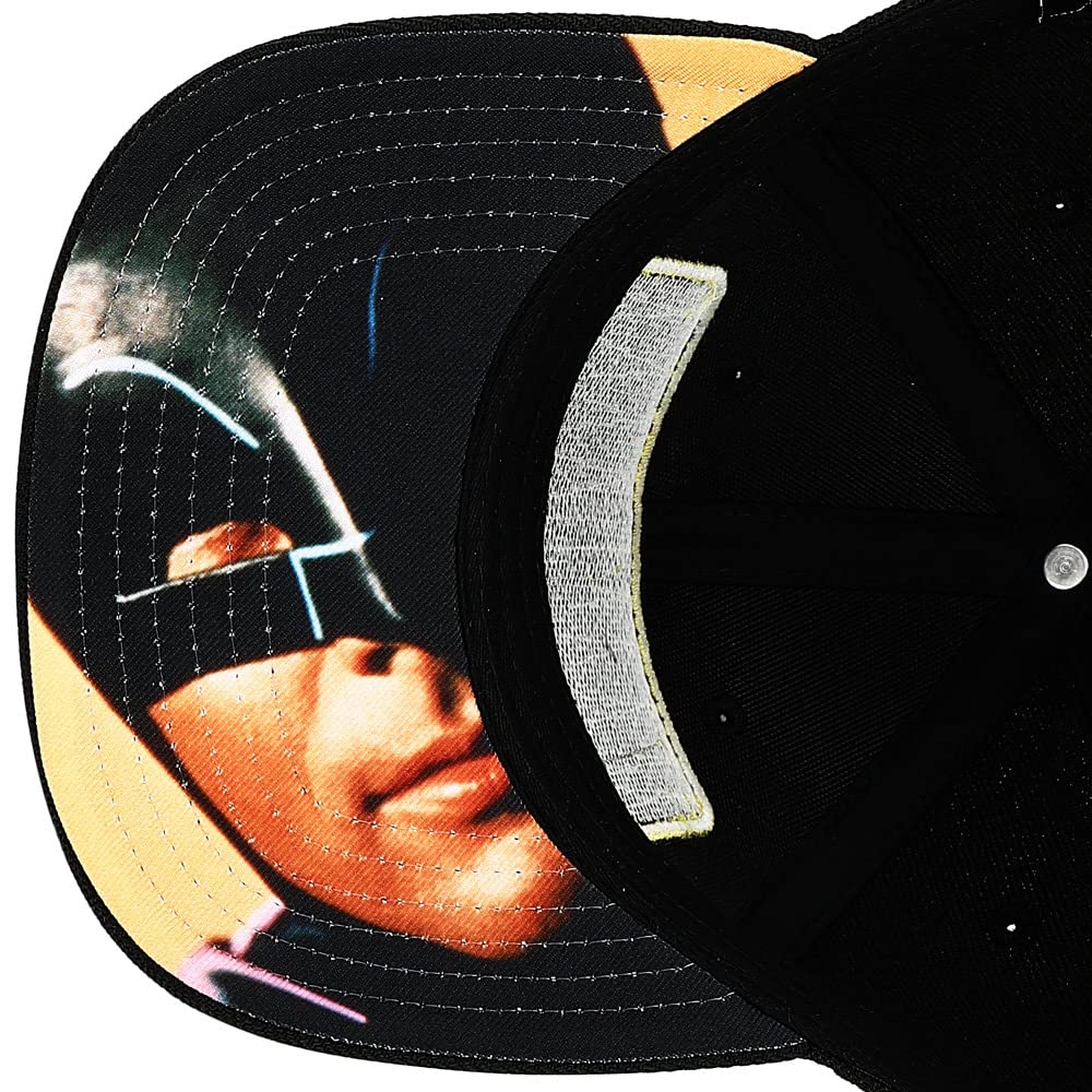 Batman Retro Adam West Acrylic Precurve Snapback with Patch and Printed Underbill Black
