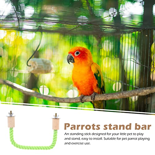 Ipetboom Parrot Stand Bars Parrot Bite Toy 2pcs Parrot Perch Platform Cage Bird Climbing Stand Bird Bungee Toy for Parakeet Cockatoo Conure Lovebirds Finch Canaries Bird Cage Stand Parrot Rope Perch