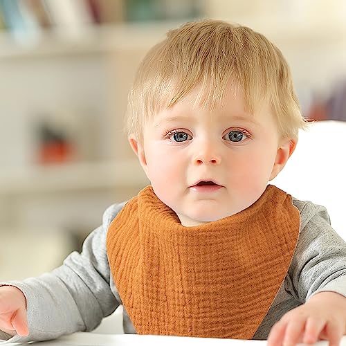 HBselect Muslin Baby Bibs 12 Pack Baby Bandana Bibs 100% Cotton for Unisex Boys Girls Absorbent Bib for Teething Drooling
