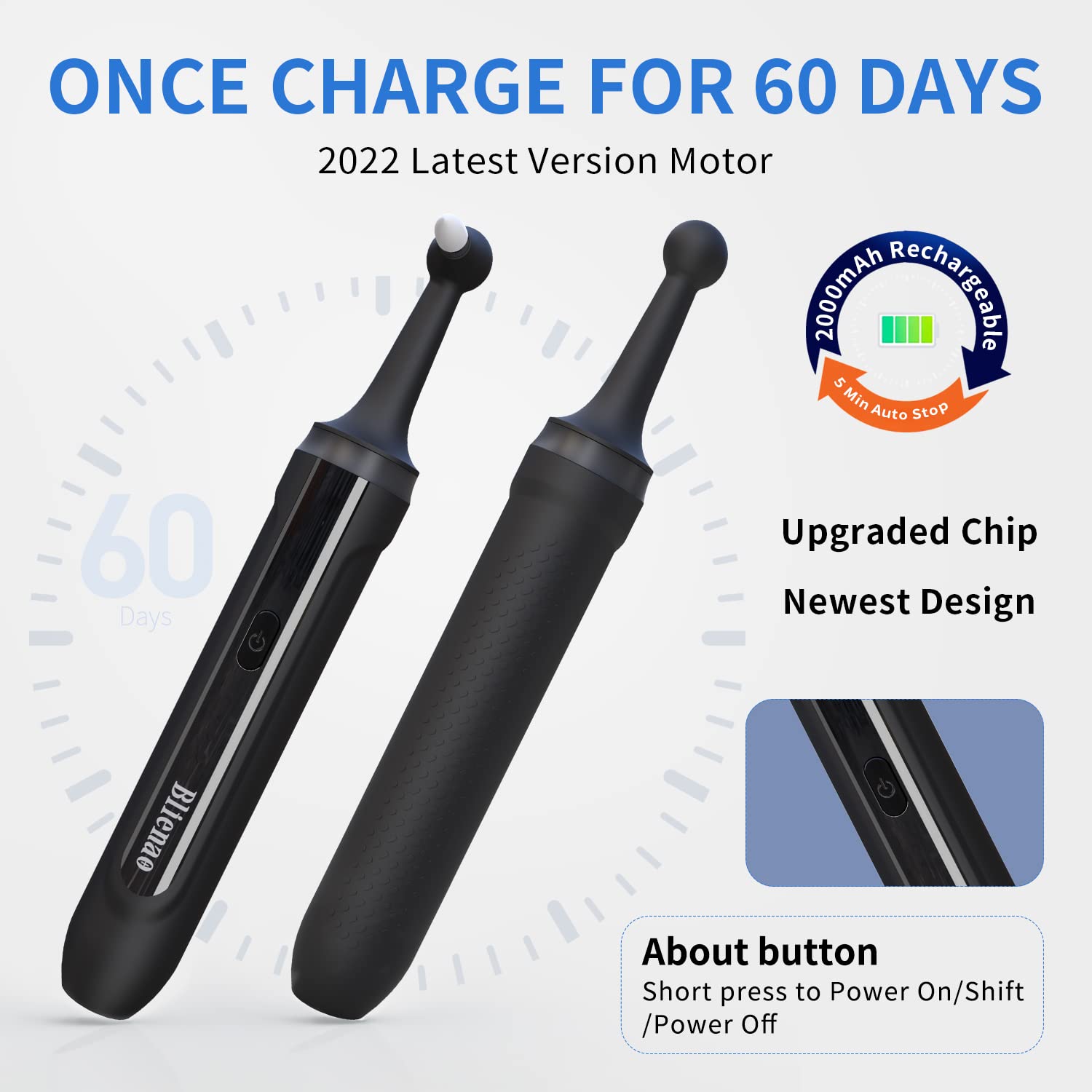 Blienao Electric Tooth Polisher, with 5 Replacement Heads,3 Modes Dental Care Teeth Cleaner Home Dental Tartar Calculus Remover Teeth Whitening Tools Safe