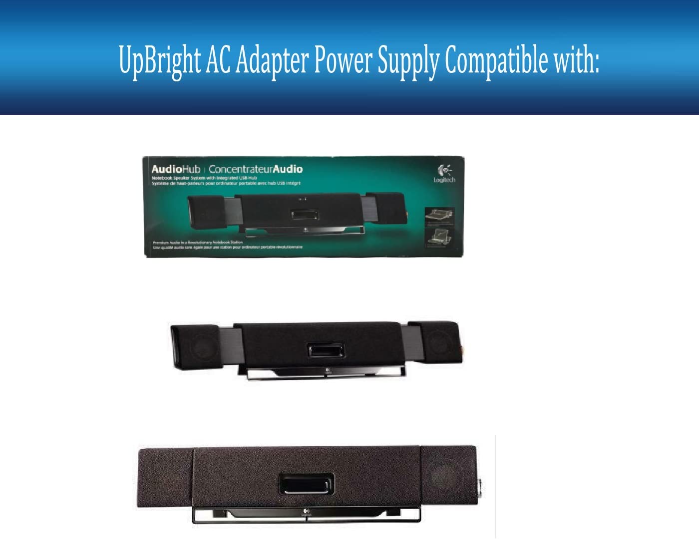 UpBright 13.5V AC/DC Adapter Compatible with Logitech S-00041 S00041 USB Audio Hub Speakers AudioHub Speaker S024EU1350170 13.5VDC 14V 1.7A DC13.5V 1700mA 13.5 VDC Power Supply Cord Battery Charger