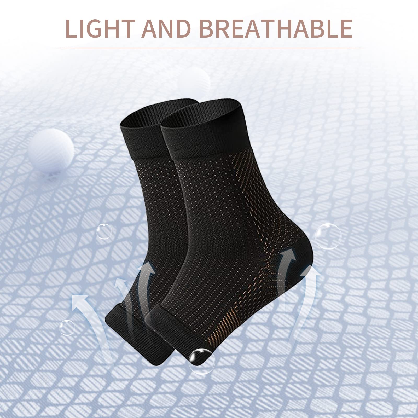 Candyhouse 3 PCS Neuropathy Socks Ankle Compression Sleeve for Women or Men Ankle Support For Ankle For Swelling, Plantar Fasciitis,Sprain,Neuropathy Brace For Women And Men