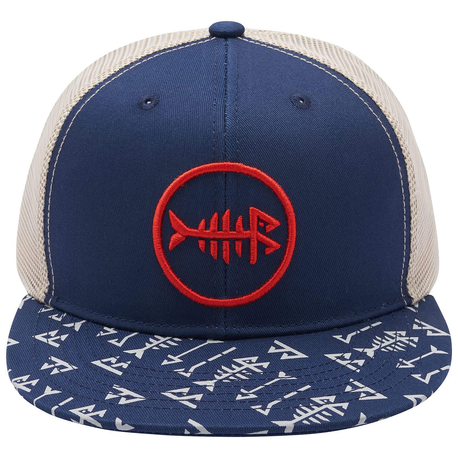 BASSDASH Flat Brim Trucker Cap Adjustable Snapback Hat Mesh Back for Men Women