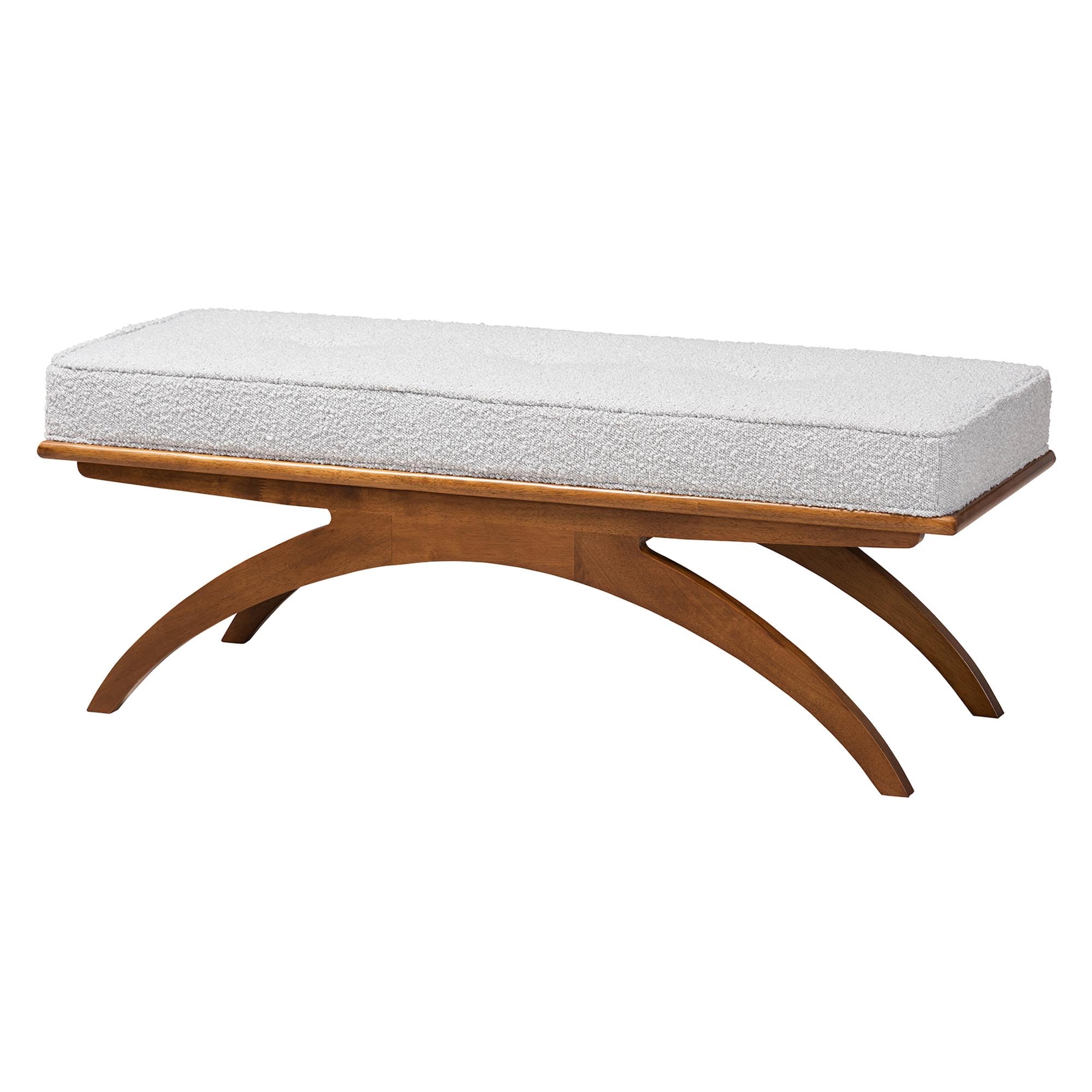Baxton Studio Orella Bench & Banquette, One Size, Light Grey/Walnut Brown