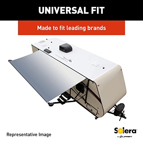 Solera Universal Fit Heavy-Duty Vinyl RV Patio Awning Replacement Fabric Black Fade 21' Awning (20'4" Fabric)