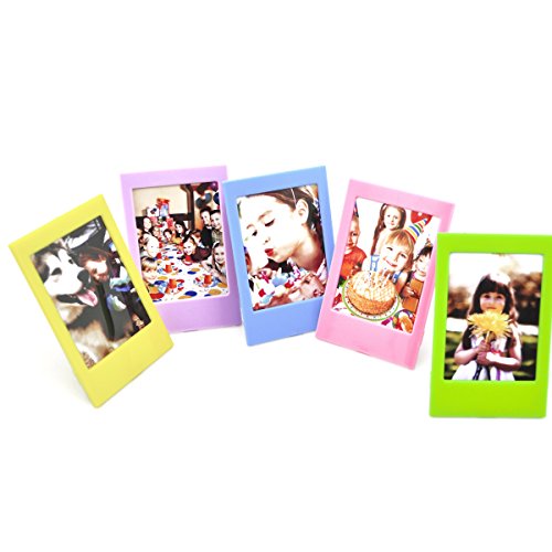 Fujifilm Instax Mini Five Pack Instant Film Photo Frames,Hellohelio 5 Colorful 3 Inch Borders, Set of 5
