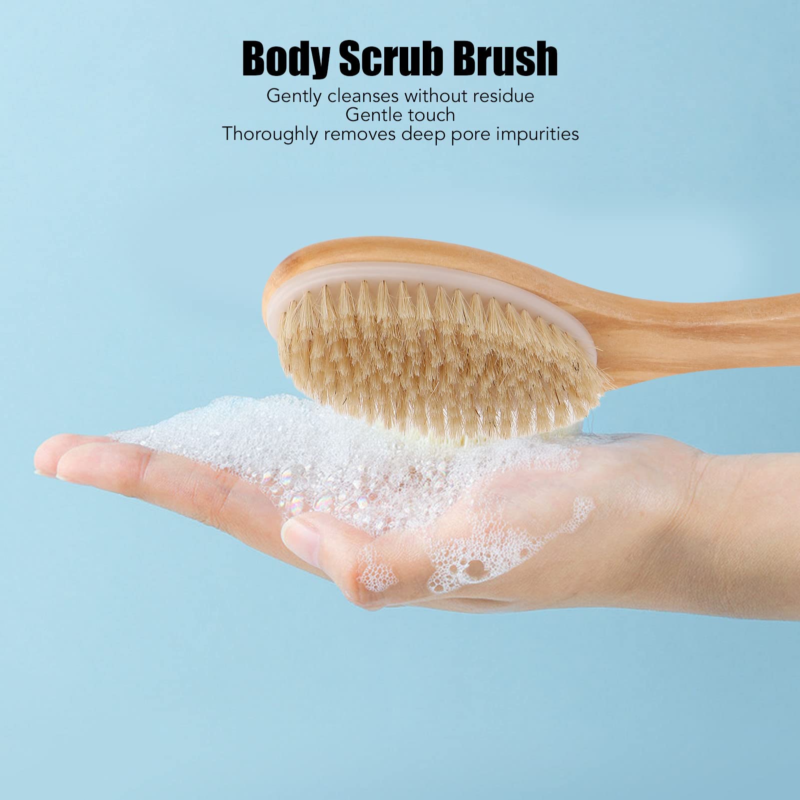 Bath Scrub Brush, Fatigue Relief Body Brush Deep Cleansing Exfoliating Soft Dense Bristles for Foot for Back