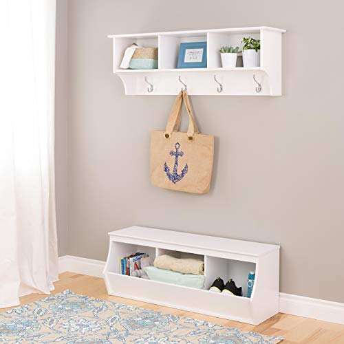 Prepac Monterey Stacked 4-Bin Storage Cubby, White
