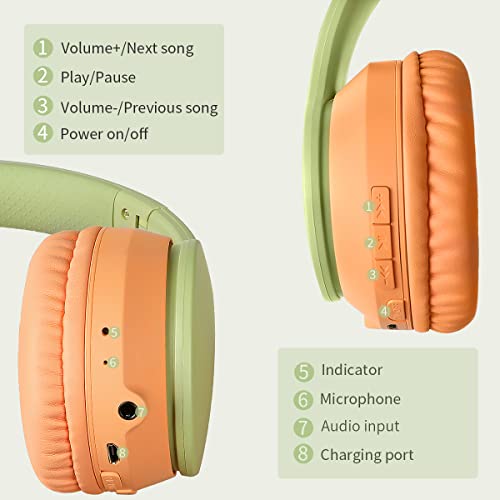 LOBKIN Wireless Bluetooth Headphones, Over-Ear Headphones with Built-in HD Mic,40H Playtime, Foldable Wireless and Wired Stereo Headphones for Gym/PC/Home