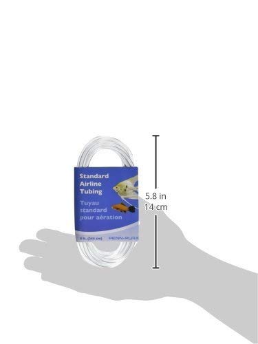 PENN-PLAX Standard Airline Tubing for Aquariums – Clear and Flexible – Resists Kinking – Safe for Freshwater and Saltwater Fish Tanks – 8 Feet
