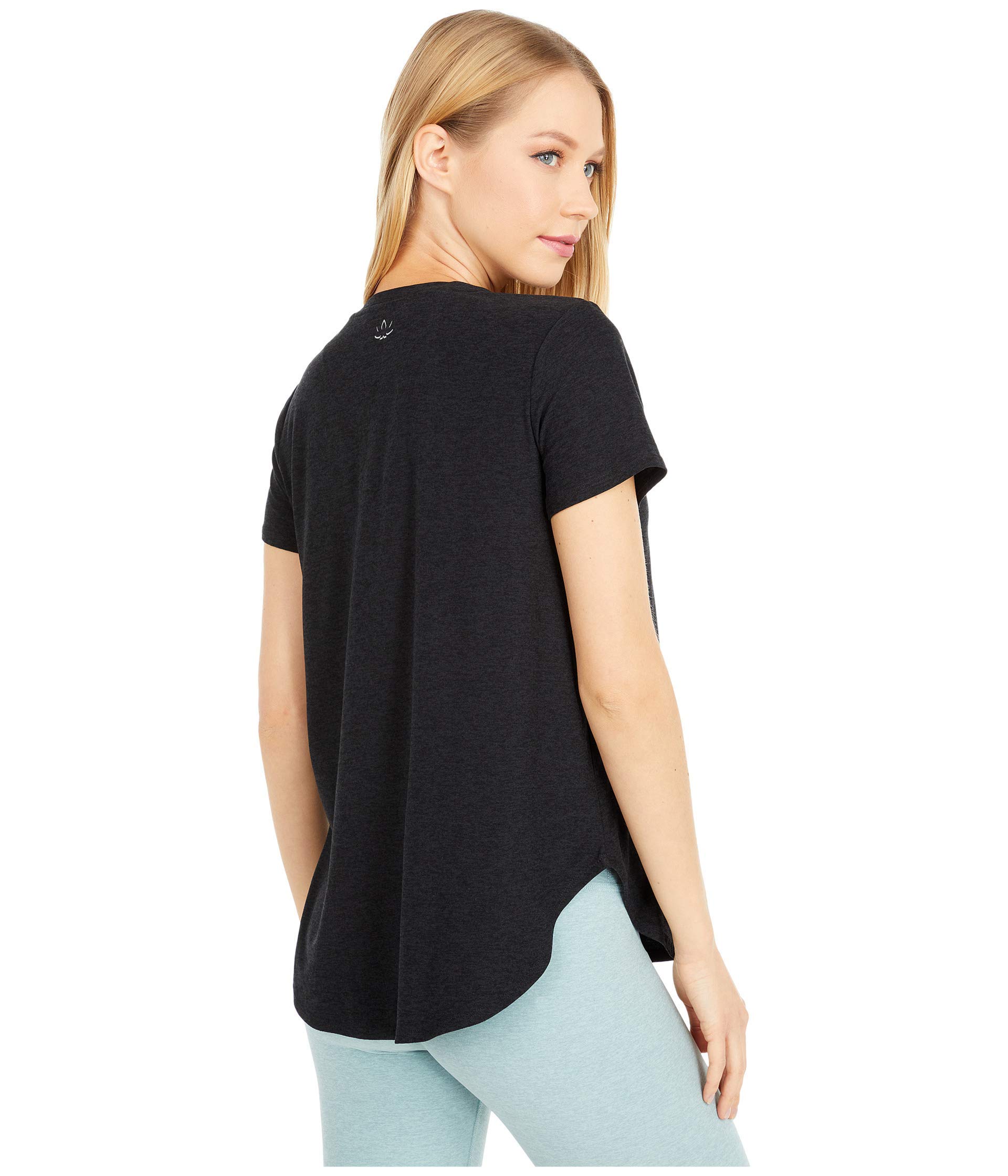 Beyond Yoga Womens Featherweight On The Down Low Tee Deep Sea Heather XS One Size