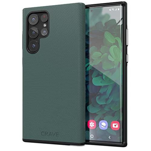 Crave Dual Guard for Samsung Galaxy S22 Ultra Case, Shockproof Protection Dual Layer Case for Samsung Galaxy S22 Ultra, S22 Ultra 5G - Forest Green