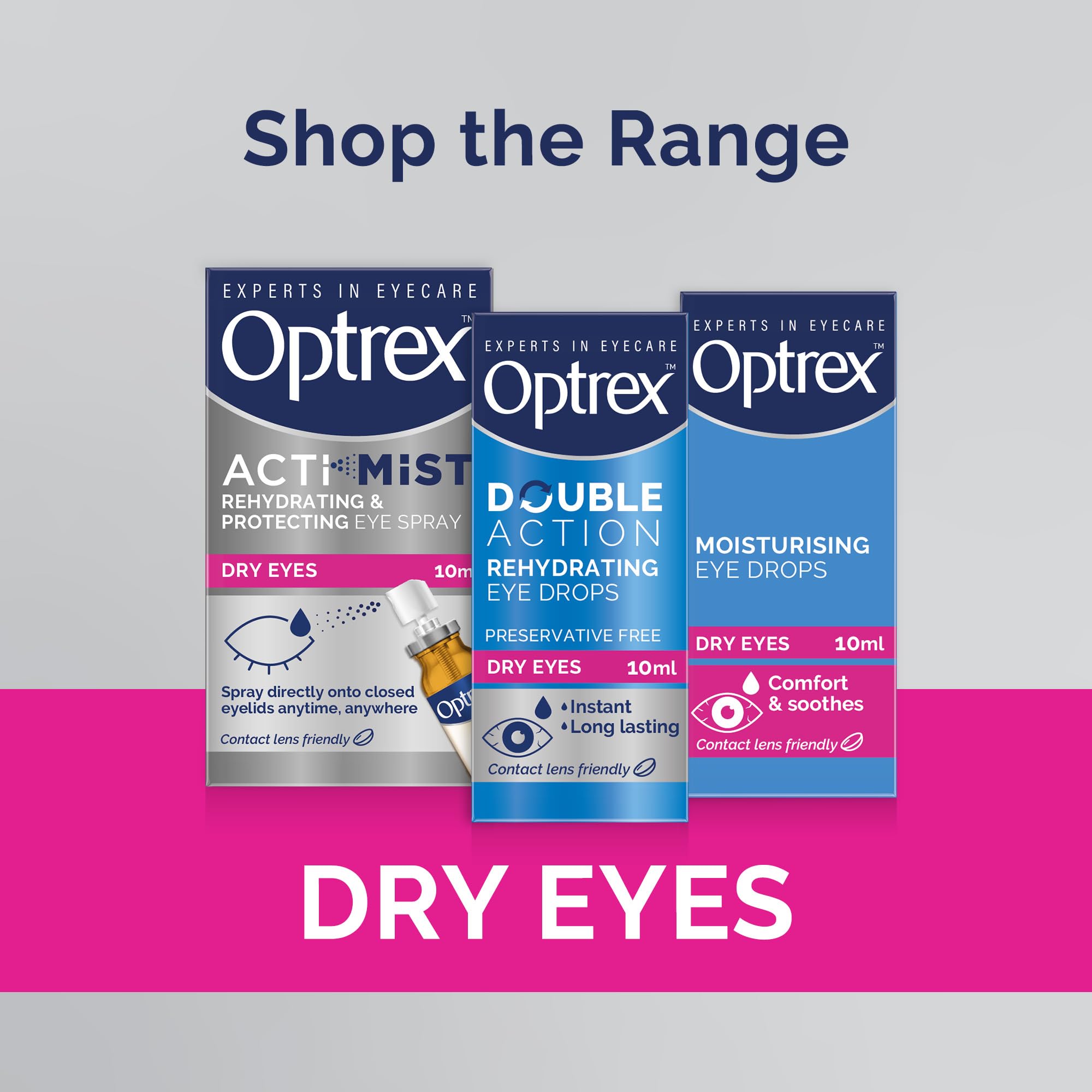 Optrex ActiMist 2in1 Eye Spray for Dry + Irritated Eyes 0.34oz (10ml)