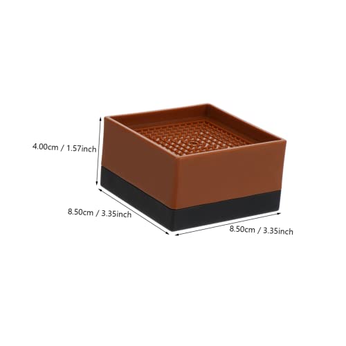 OSALADI 4pcs Booster Pad Plastic Floor Protector Washing Machine Pedestal Leg Protectors for Chairs Wood Bed Lifters Table Feet Covers Furniture Riser Block Brown Cabinet Feet Pad Sofa