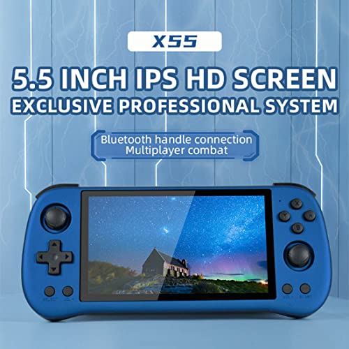 HENAA Powkiddy X55 Handheld Game Console, 5.5-Inch Large Screen Retro Handheld Built-in 30000 Games