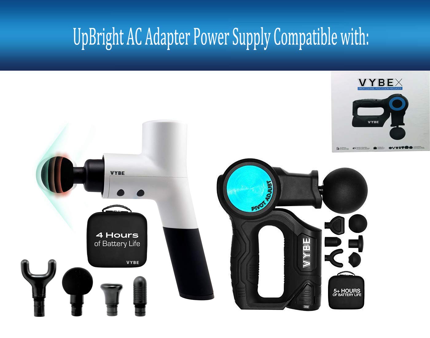 UpBright 26V AC/DC Adapter Compatible with VYBE Premium Vibration Massager Device Model 8806 Li-ion Battery X Professional Percussion Muscle Deep Tissue Massage Gun 26 Volt Power Supply Cord Charger